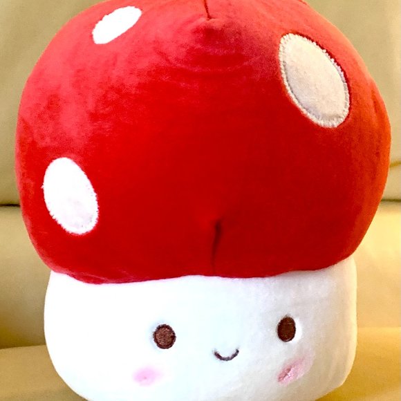 Toys | Soft Squishy Red White Polka Dot Mushroom Toadstool Plush Toy ...